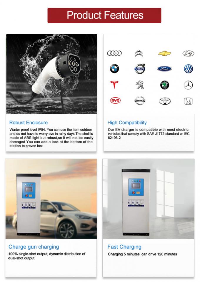 120KW 24V DC Fast Charging Stations IP54 Chargepoint DC Fast Charger