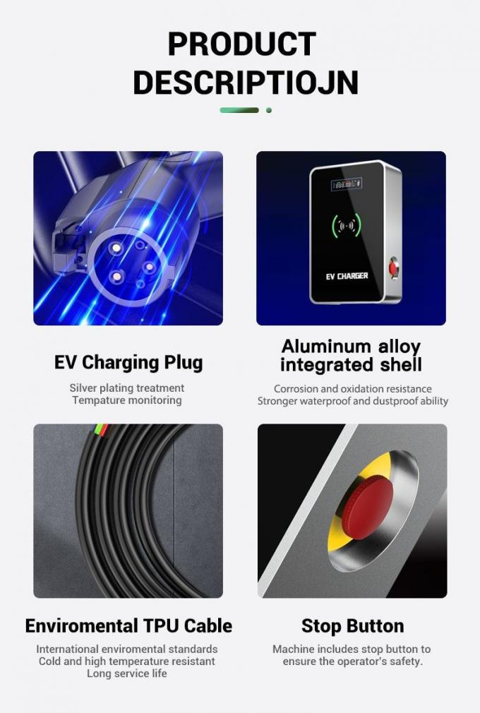 Three Phase Car EV Charger Type 2 Commercial EV Charging Points