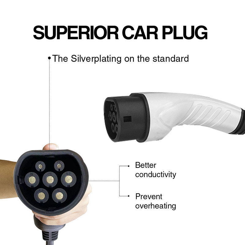 ROHS Portable Electric Vehicle Charger 7KW 11A Overvoltage Protection