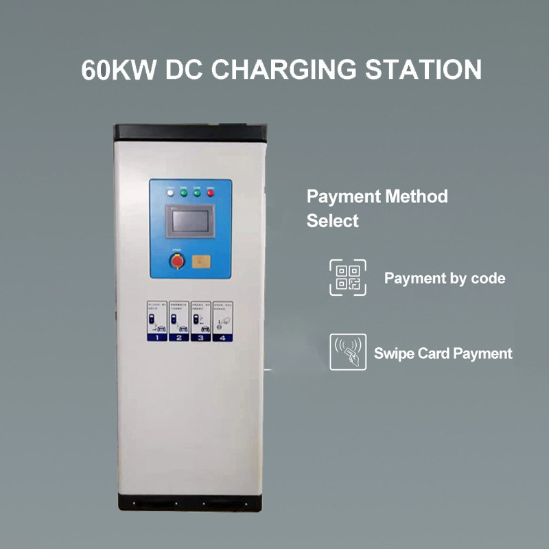 60KW Outdoor EV DC Charging Stations OCPP1.6 Ethernet/Wifi/4G LCD Chademo
